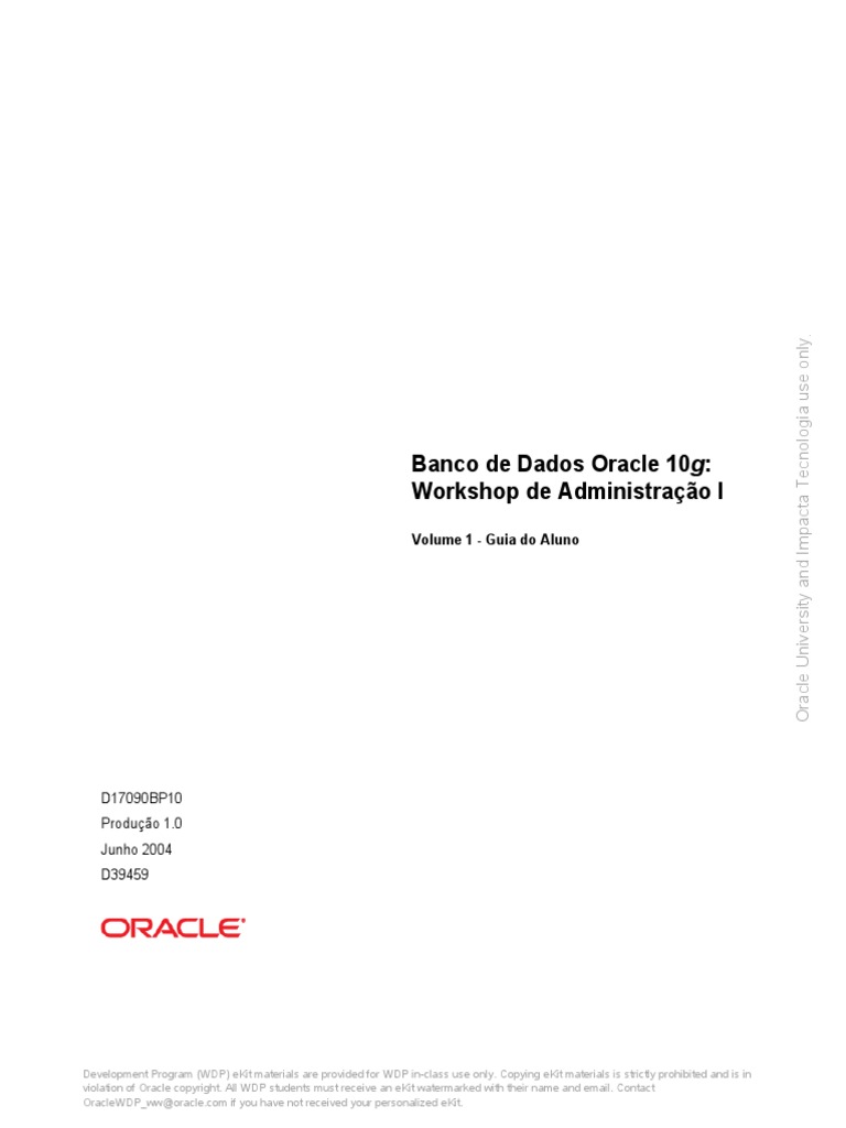 Oracle 10g Adm I Vol 1 Pdf