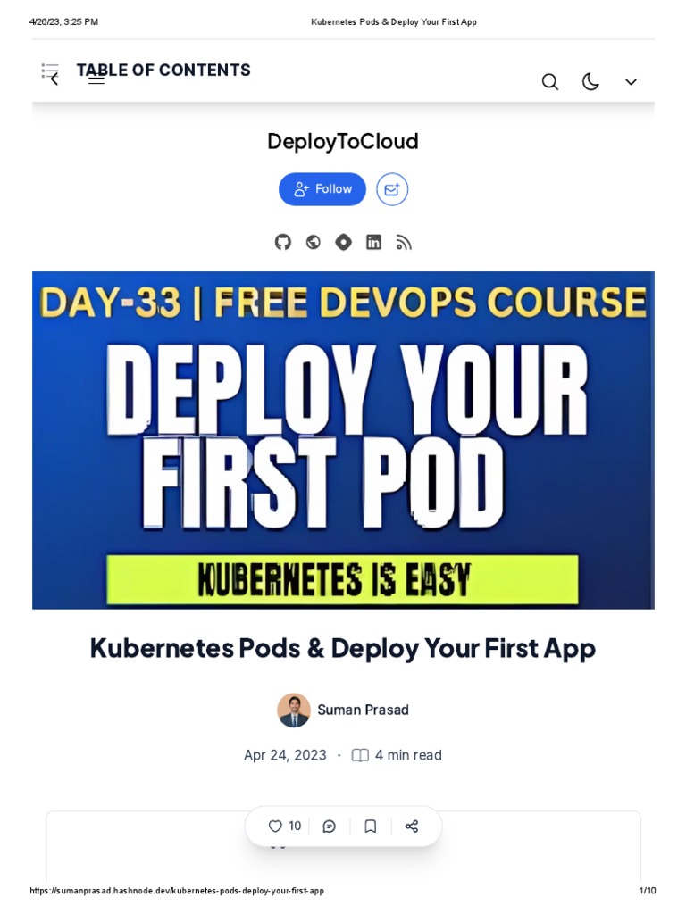 Kubernetes Pods And Deploy Your First App Pdf Computer Science Software Engineering