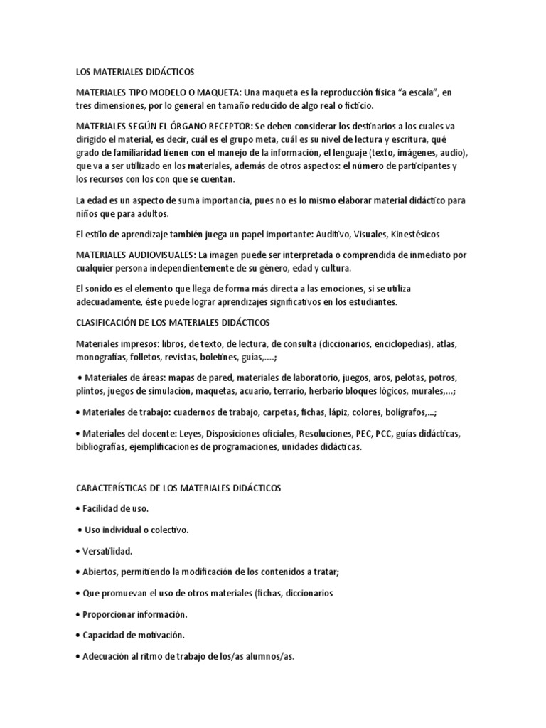 Los Materiales Didácticos | PDF