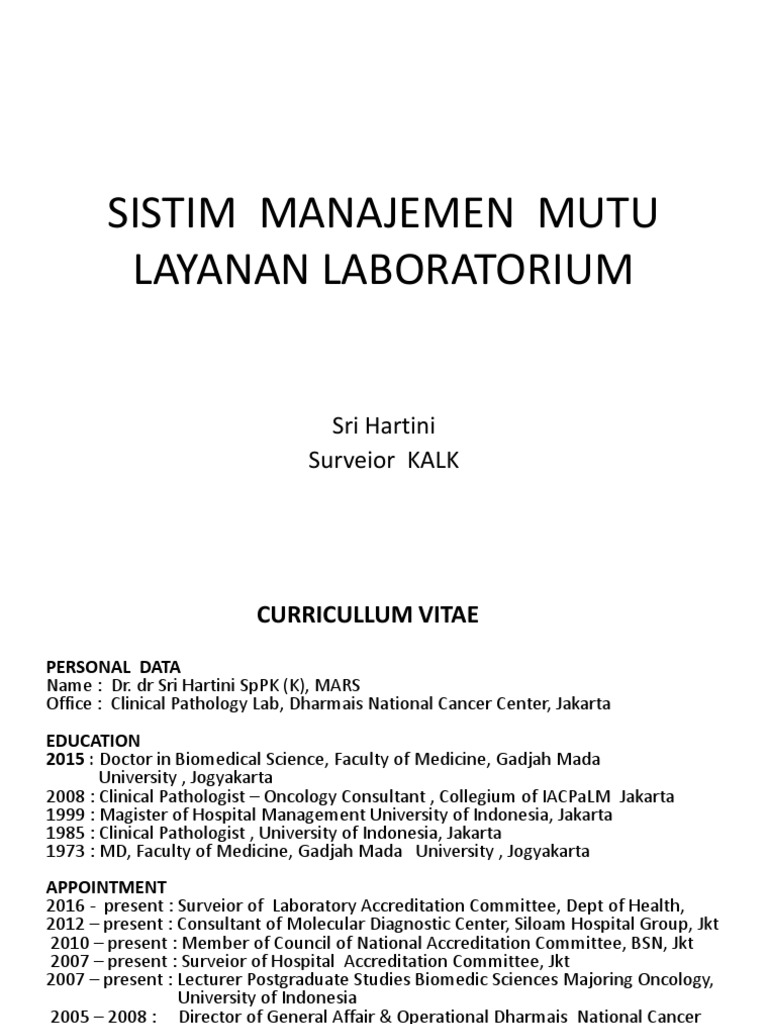 Manajemen Mutu Layanan Laboratorium | PDF | Quality Management | Laboratories