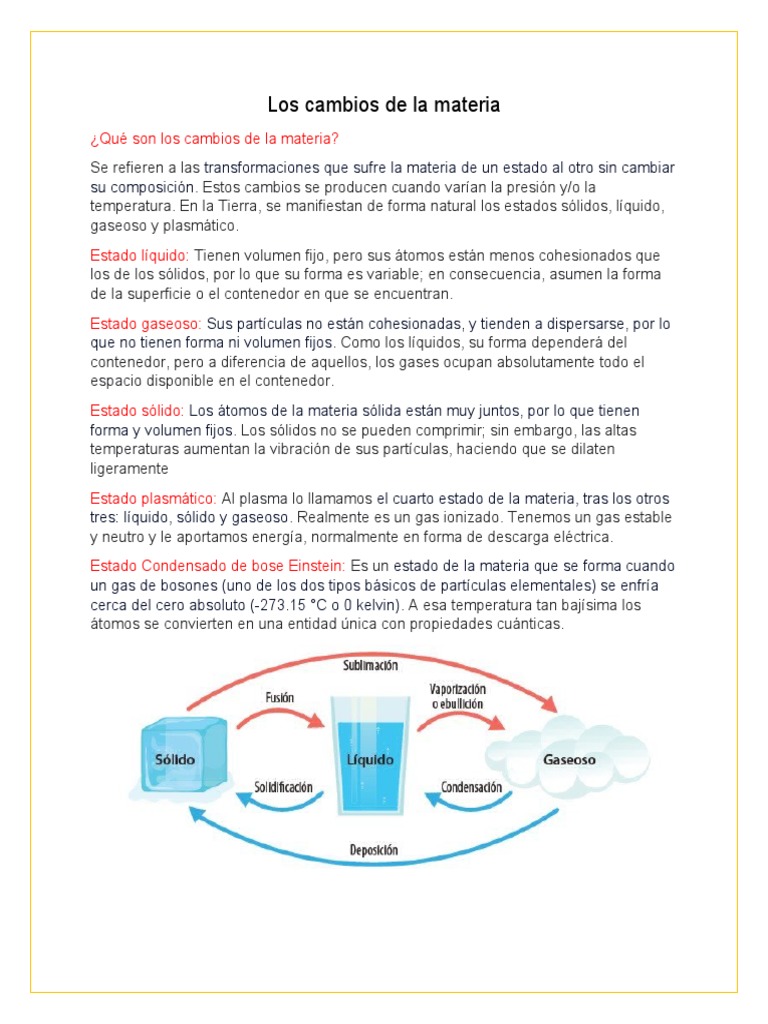 Los Cambios de La Materia | PDF