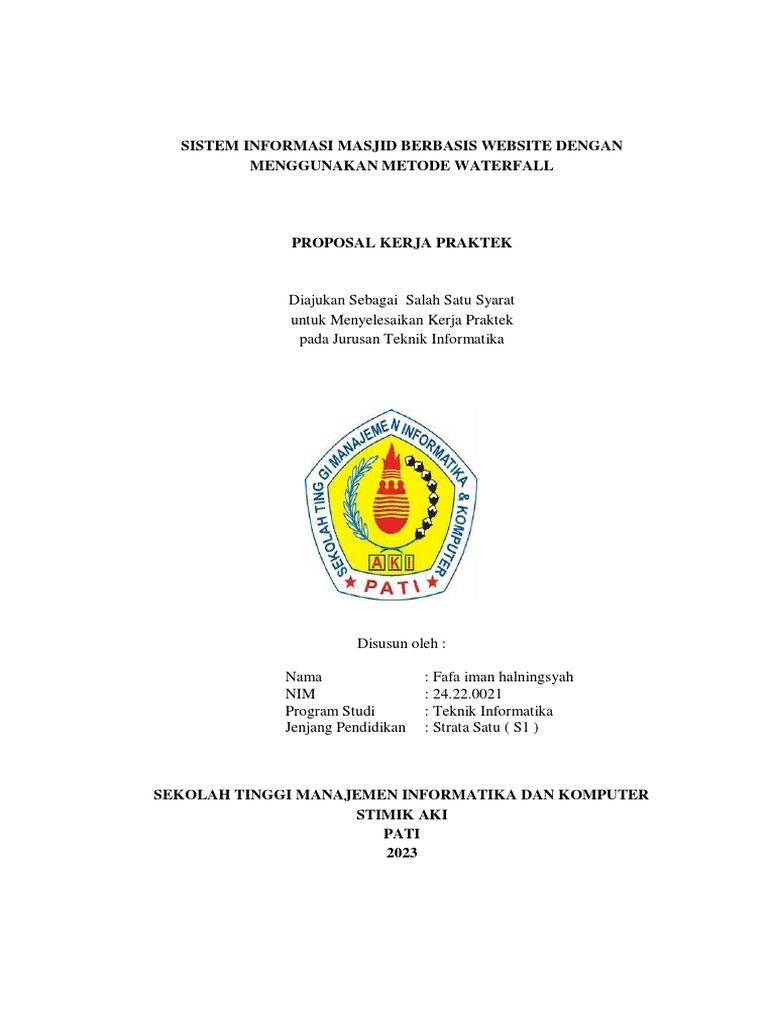Template Penulisan Proposal Kp Nwe Pdf