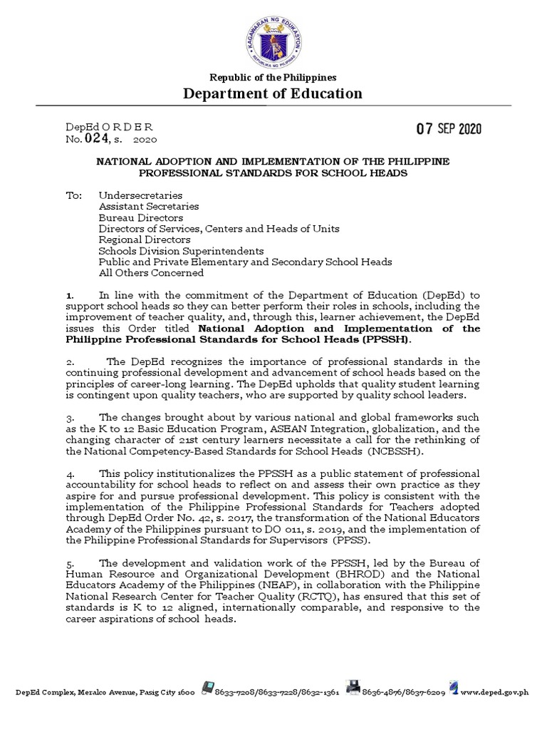 Department of Education: Republic of The Philippines | PDF | Leadership ...