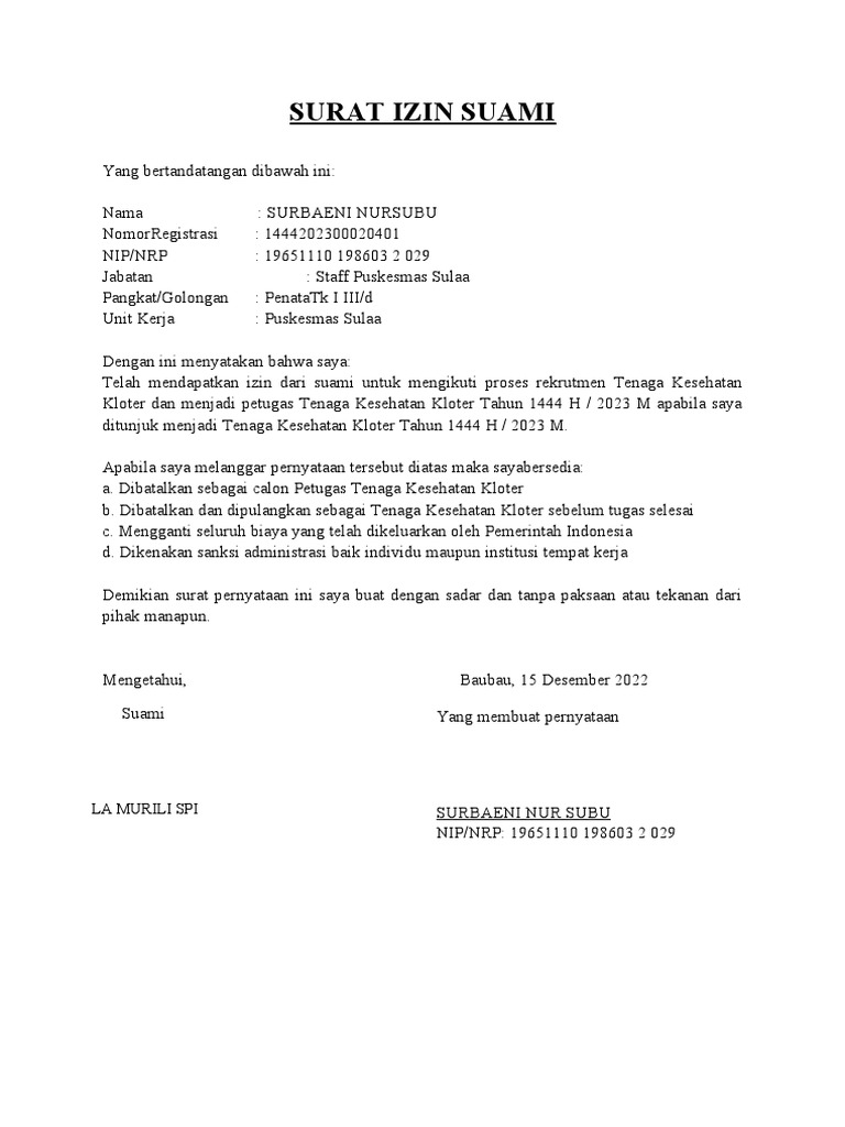 Surat Izin Suami | PDF