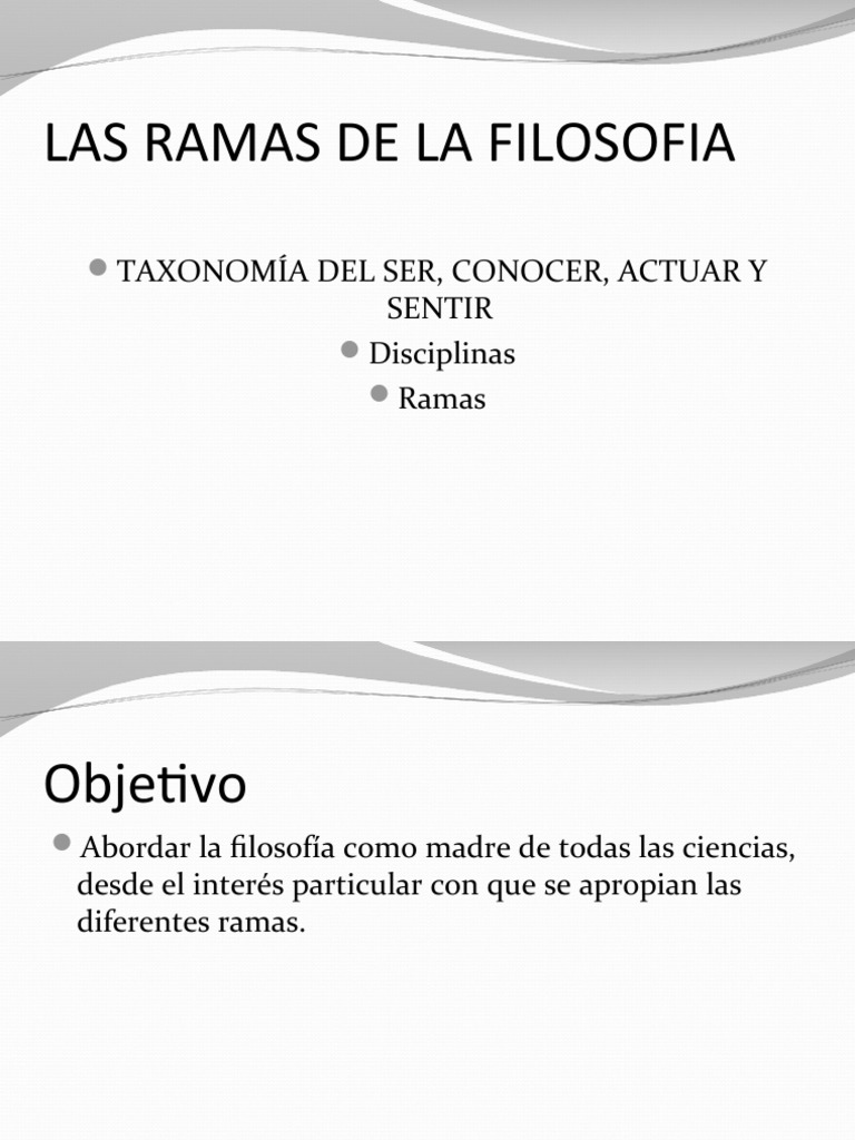 Tema 1.2 Las Ramas de La Filosofia | PDF