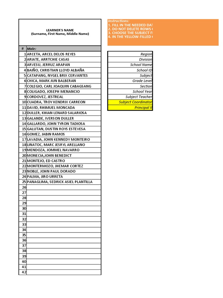Esp Amazing Lnhs Class Record 2022 23 v2 | PDF