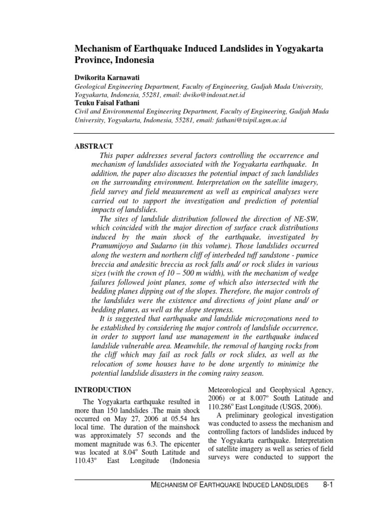 Dwikorita-Fathani - EQ Induced Landslide | PDF
