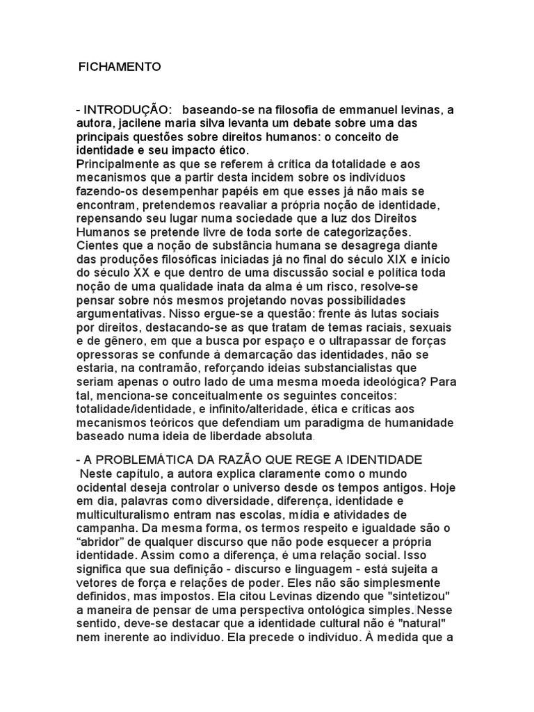 Fichamento | PDF Fichamento | PDF