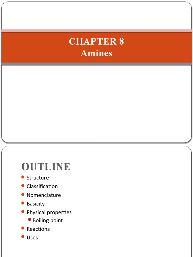 CHAPTER 6 Amines CHM413 | PDF | Amine | Acid