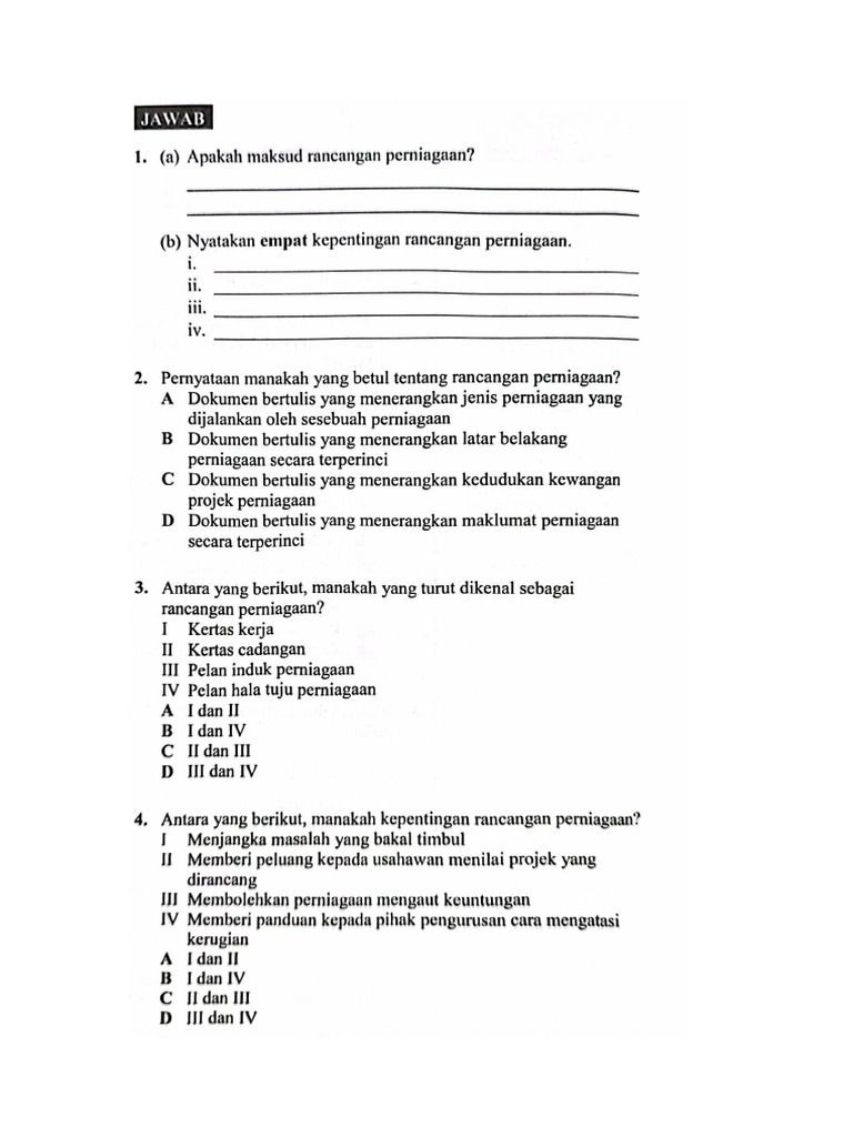 Perniagaan Latihan Bab7 Ting5 | PDF