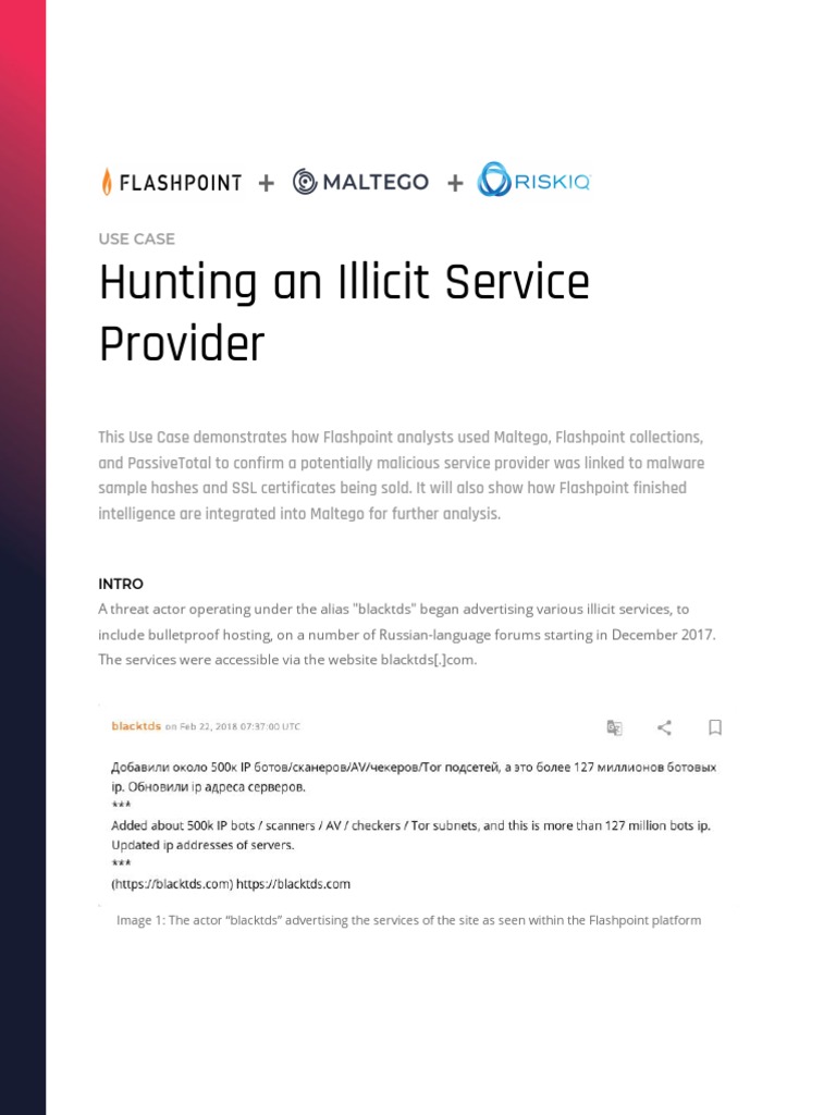 Maltego Case Study_ Hunting an Illicit Service Provider | PDF | Computer Security | Security