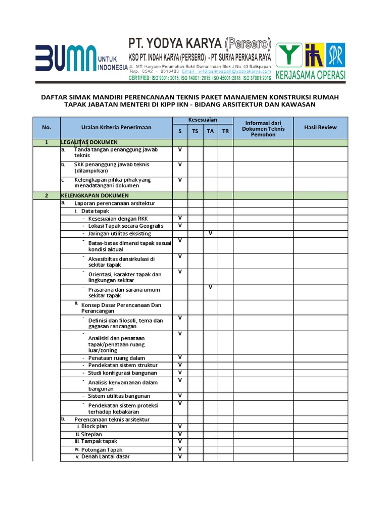 01. DAFTAR SIMAK MANDIRI PERENCANAAN-ARSITEKTUR (1) | PDF