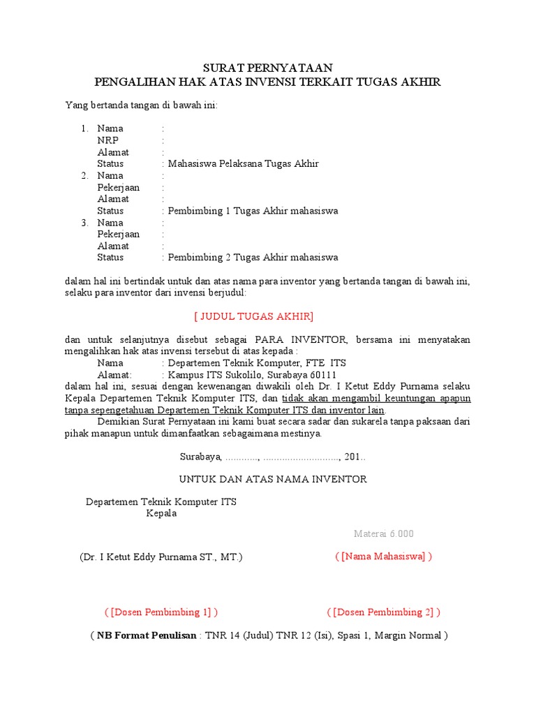 Surat-Pernyataan-Pengalihan-Hak-atas-Invensi | PDF