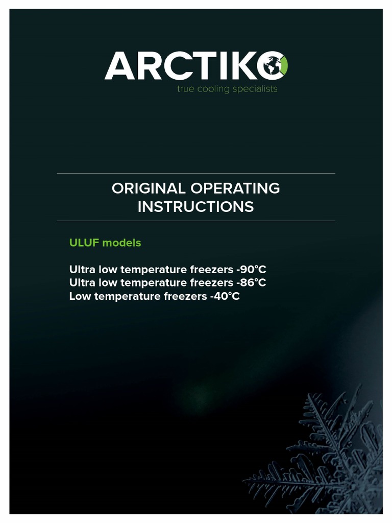 Operating Instructions for ULT Freezers | PDF | Ac Power Plugs And ...