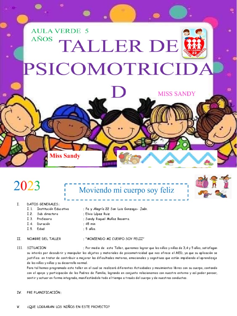 Taller de Psicomotricidad Miss Sandy Raquel | PDF | Bailes | Las emociones