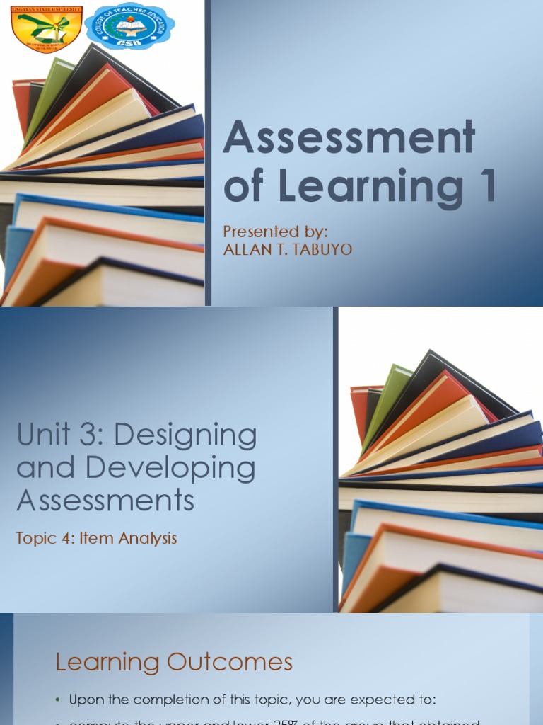 Assessment of Learning 1 Unit 3 Topic 4 Item Analysis (2) | PDF ...