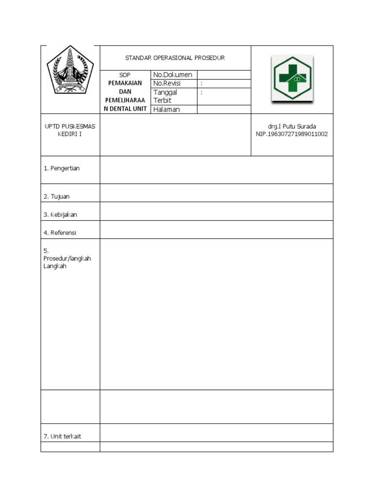 Form Kosong SOP | PDF