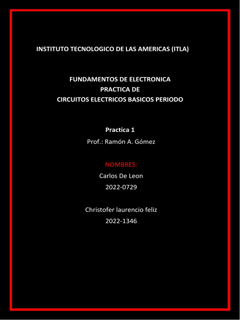 Practica Circuitos Carlos y Christopher | PDF | Rojo | Percepción visual