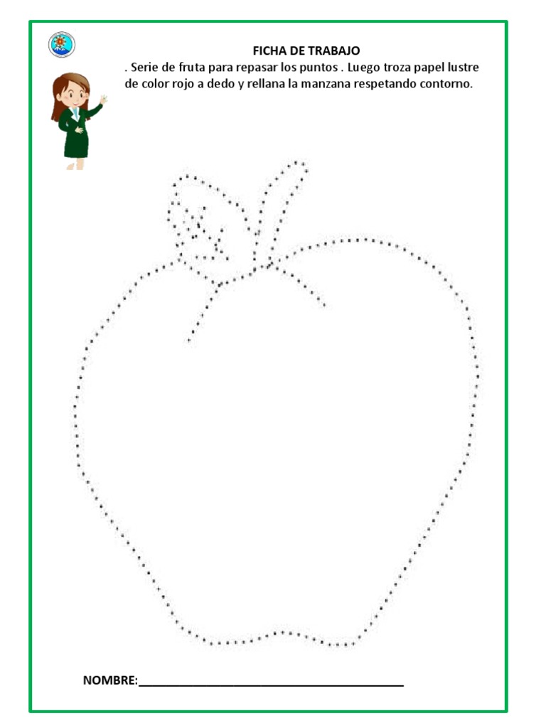 Hoja De Trabajo Sobre Las Partes De Una Manzana