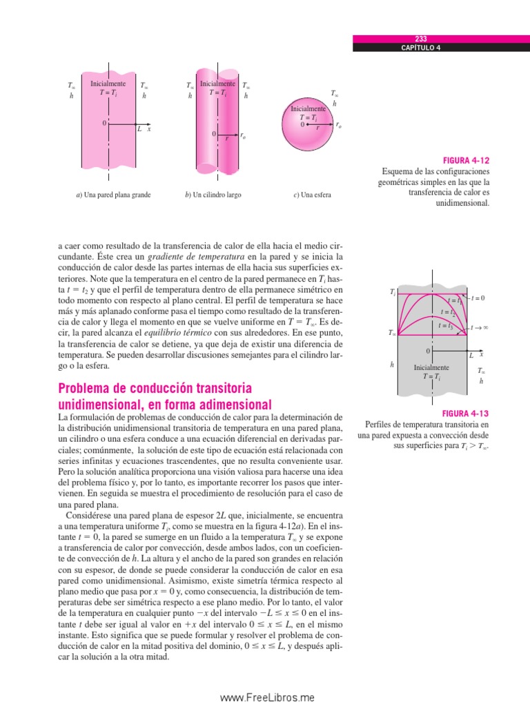 Conducción de Calor Transitoria Unidimensional | PDF | Ecuaciones ...