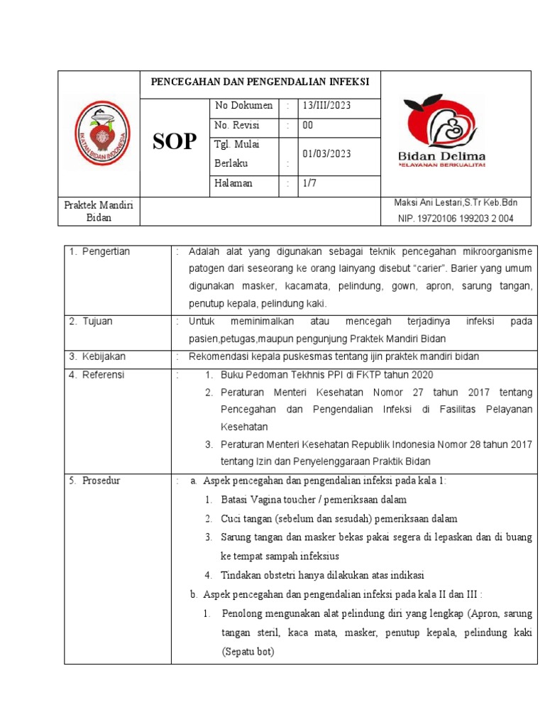 SOP PENCEGAHAN INFEKSI Docx | PDF