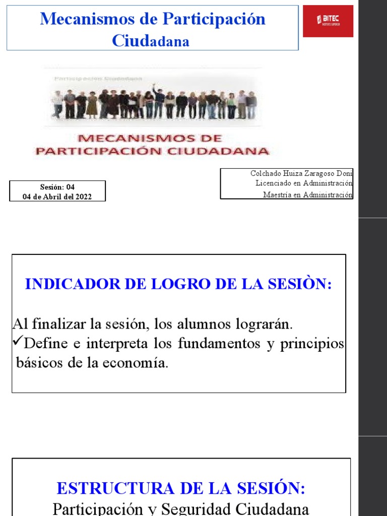 Sesión 04 Mecanismos De La Participacion Ciudadana Pdf