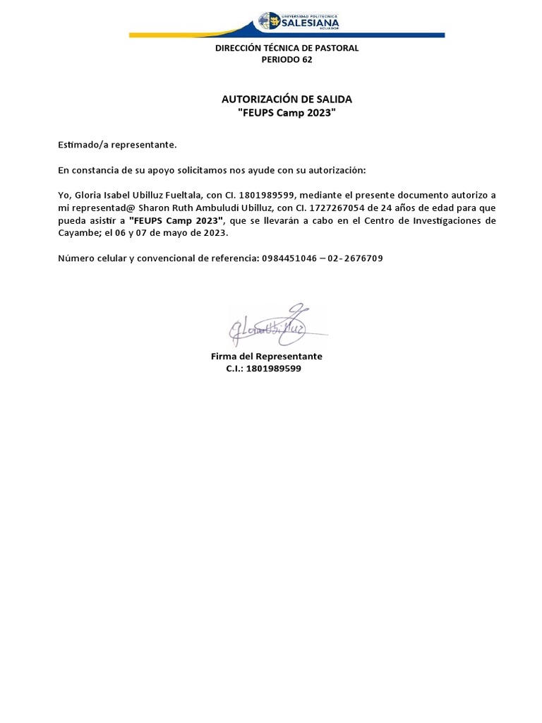 Permiso de Salida | PDF