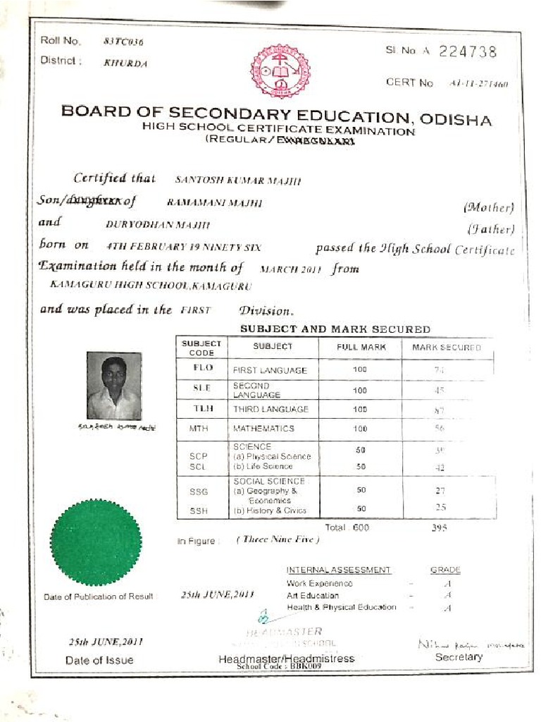 BSE Certificate | PDF