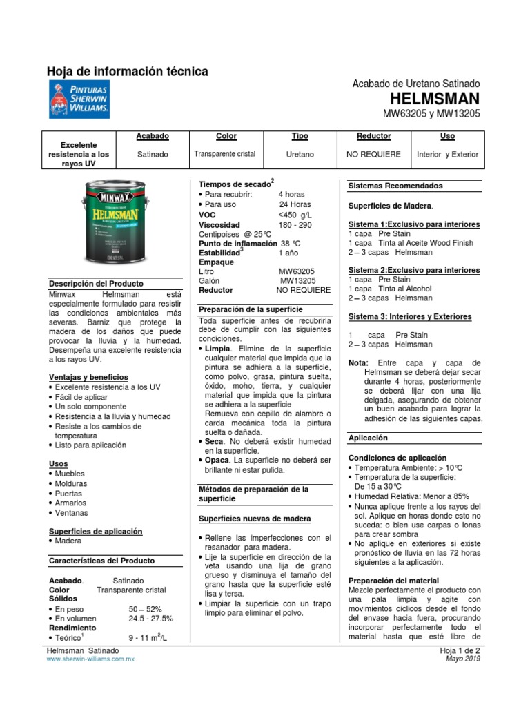 PDS-HELMSMAN-SATINADO | PDF | Pintar | Cepillo