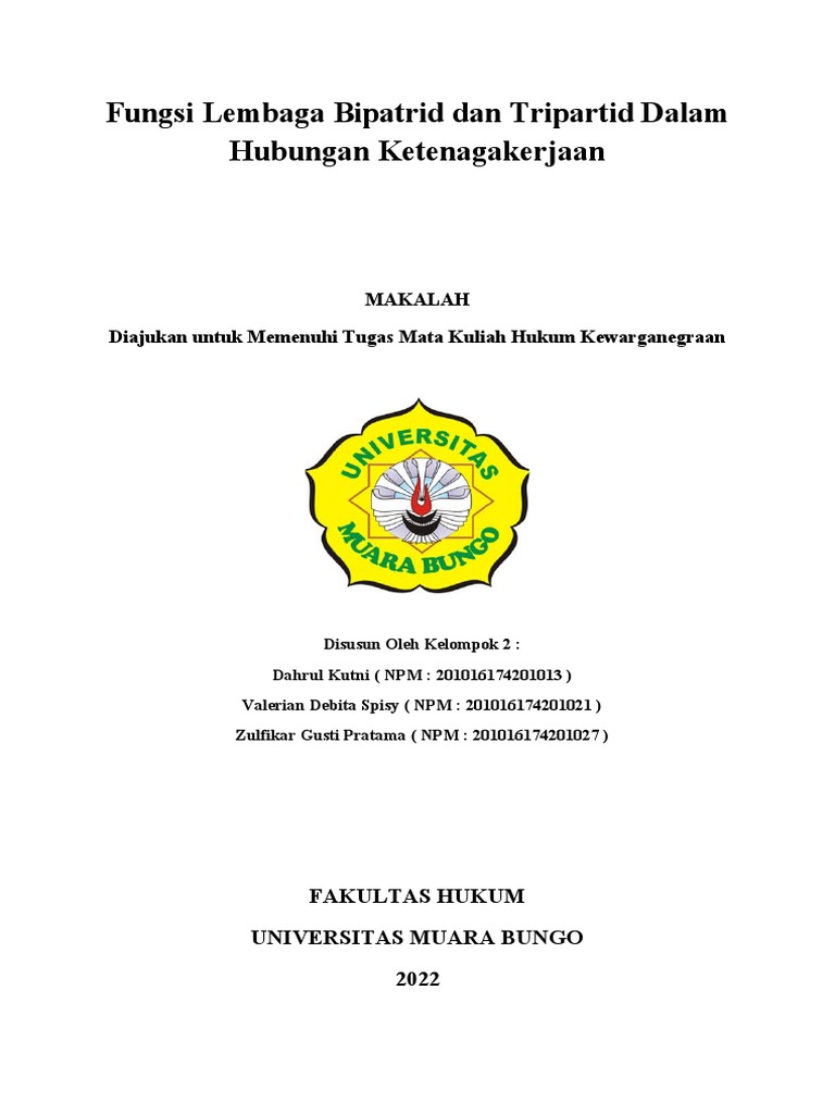 Hukum Ketenegakerjaan Bipartit Dan Tripartit | PDF