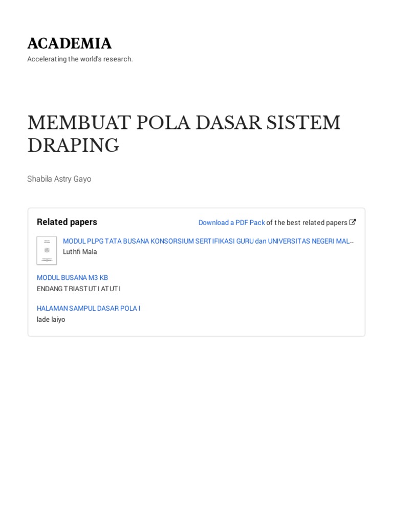 Modul Pola Draping | PDF