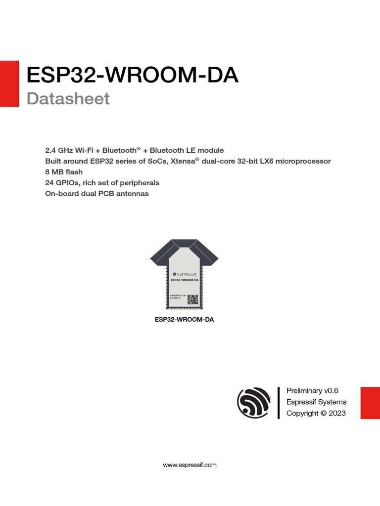 Esp32 Wroom Da Datasheet en | PDF | Bluetooth | Wi Fi