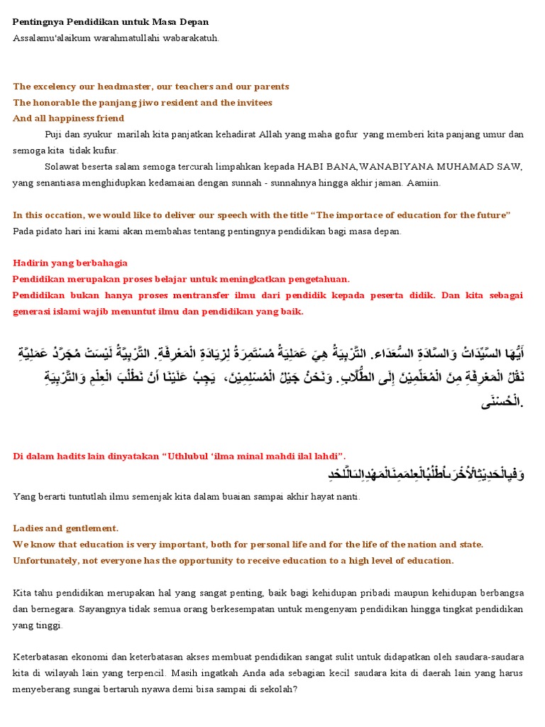 Pentingnya Pendidikan Untuk Masa Depan | PDF