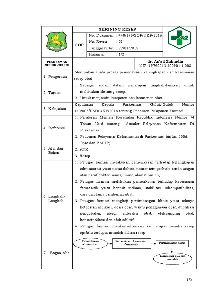 SPO SKRINING RESEP | PDF