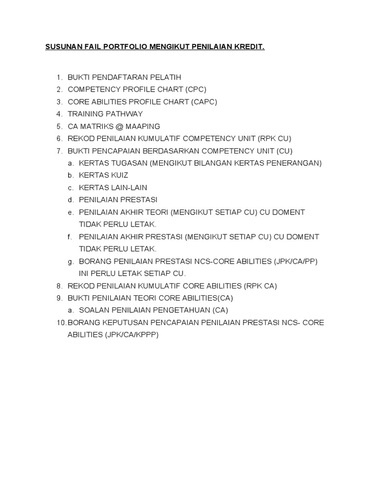 Susunan Fail Portfolio Mengikut Penilaian Kredit | PDF