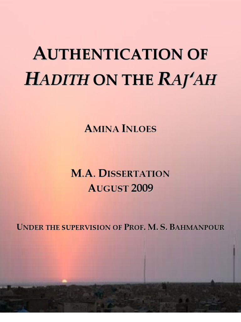 Authentication of Hadith On The Raj'ah (Keywords: Raj'ah, Imam Mahdi ...