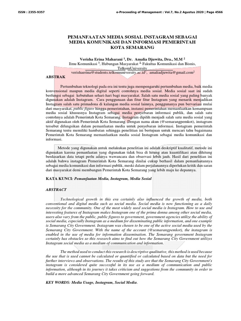 Pemanfaatan Media Sosial Instagram Sebagai | PDF