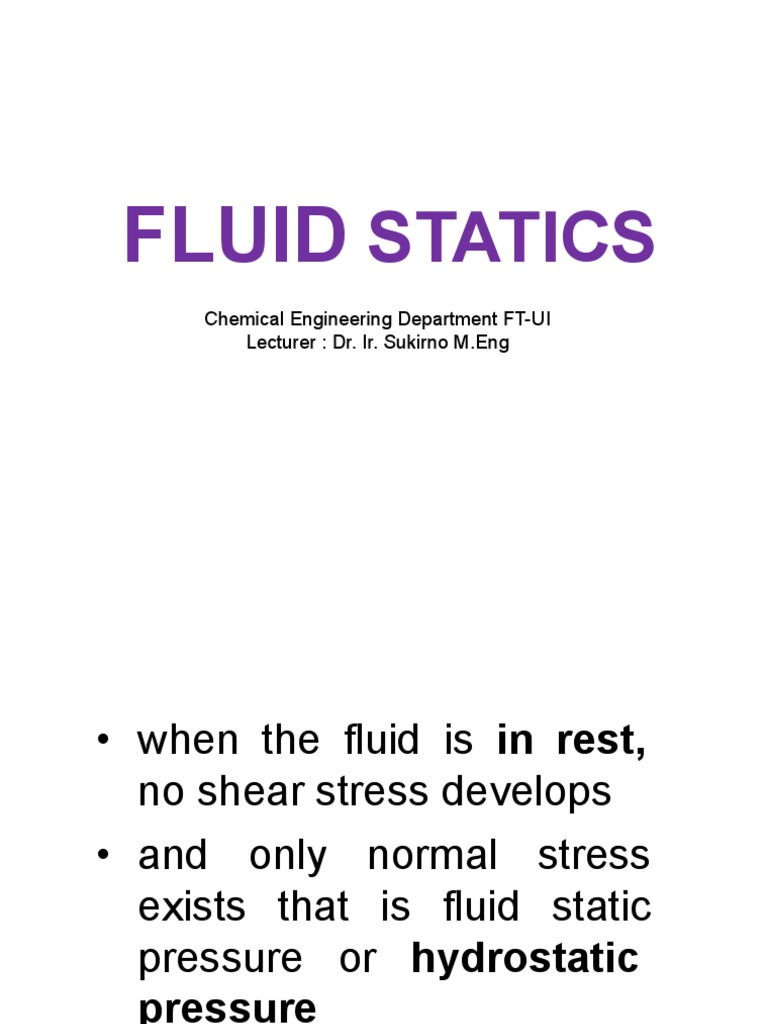 Fluid Statics and Pressure Measurement | PDF | Pressure | Pressure ...