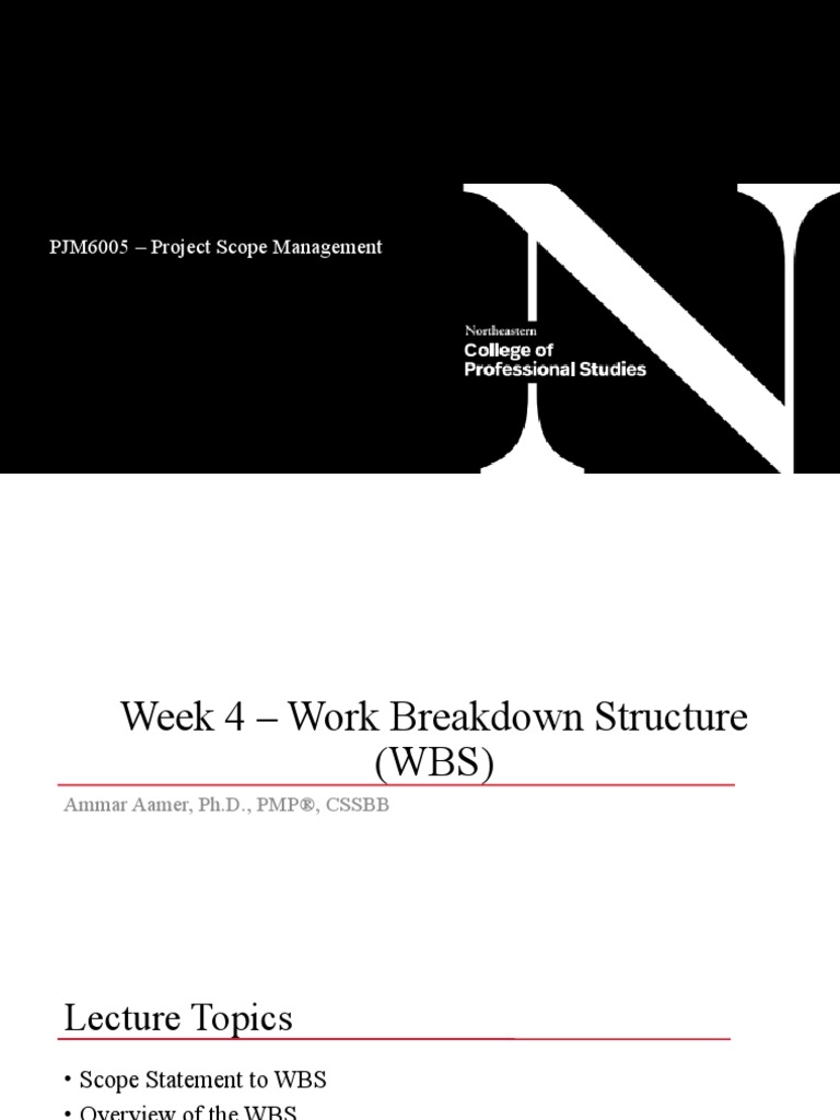 PJM6005-Week 4-WBS - Master-2022 - v1 | PDF | Project Management | Computing