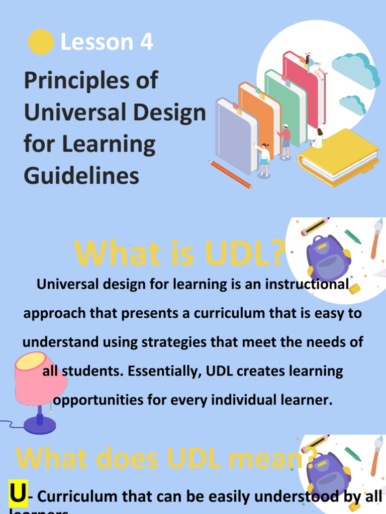 Lesson 4: Principles of Universal Design For Learning Guidelines | PDF