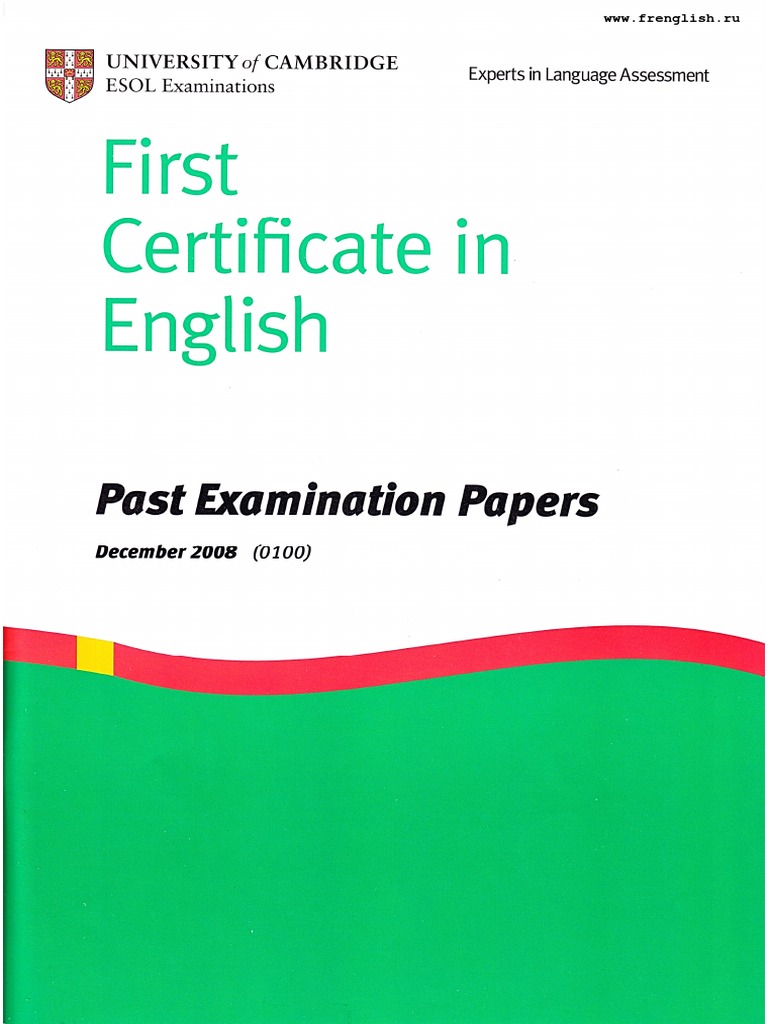Cambridge FCE Past Examination Papers | PDF