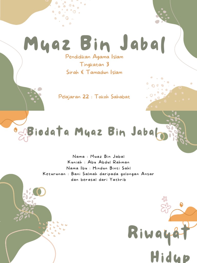 Muaz Bin Jabal | PDF | Agama & Spiritualitas