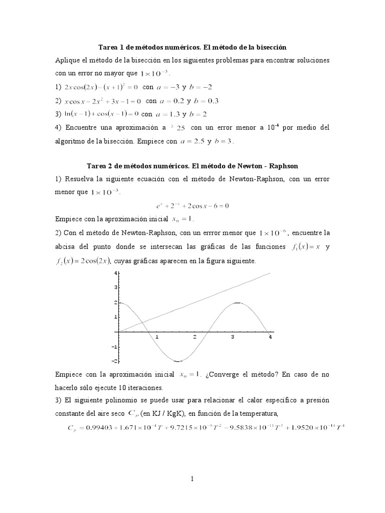 Lista Completa de Tareas de Métodos Numéricos | PDF | Integral | Análisis numérico