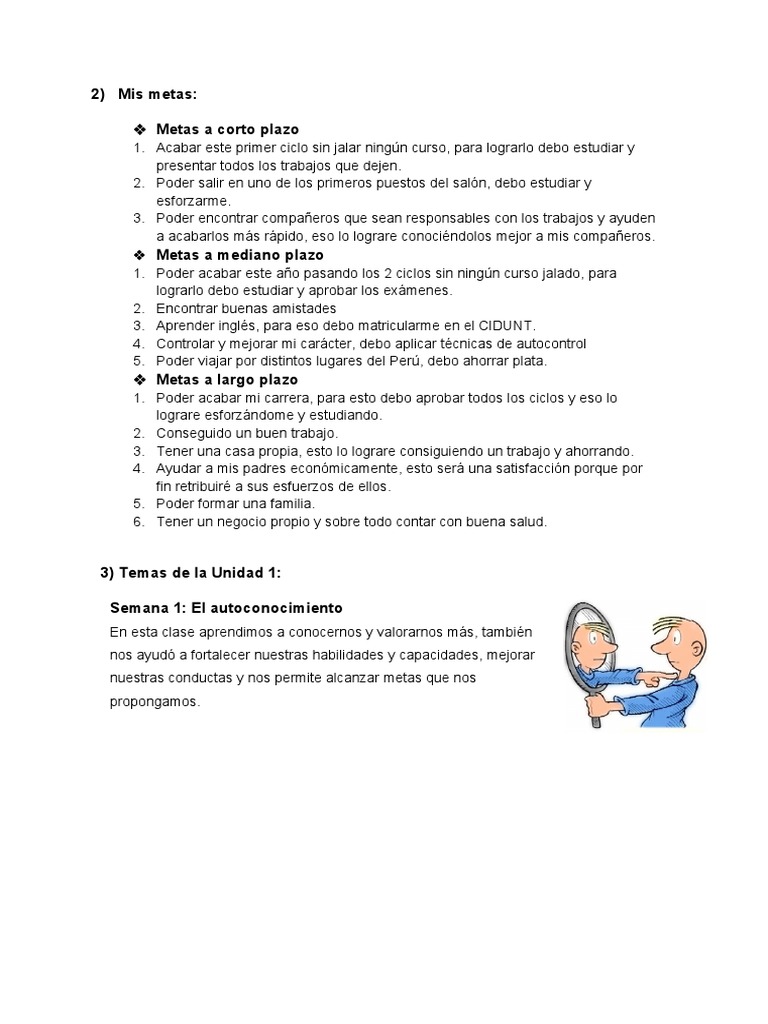 Mis Metas | PDF | Las emociones | Autoestima