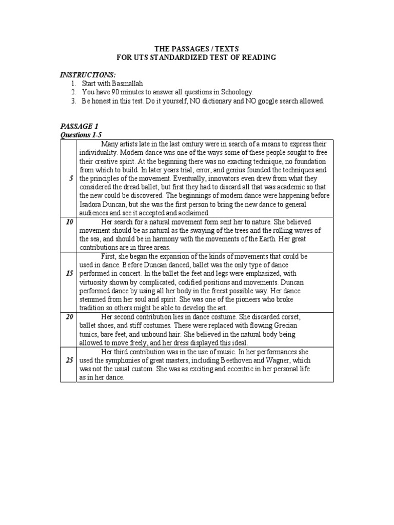 The+Passages+or+Texts Soal+Uts+Reading+4 | PDF | Microscope | Chemistry