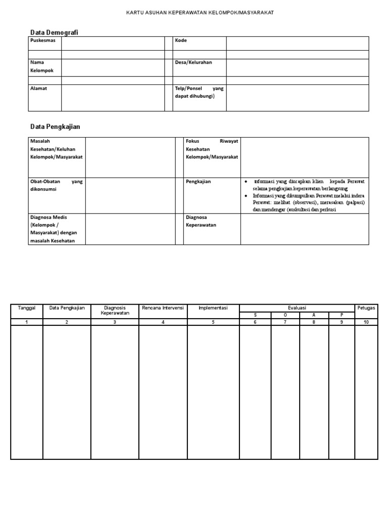 Format Askep Kelompok Dan Cara Pengisiannya | PDF