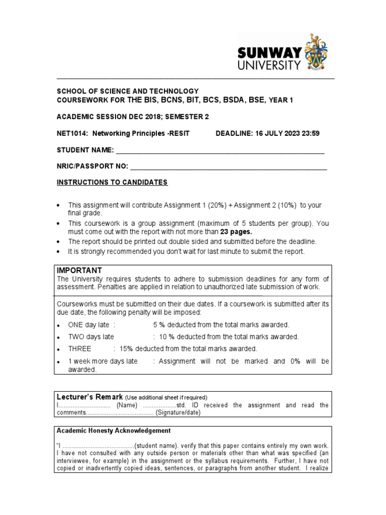 Net1014 Assignment Augt2023 Pdf Computer Network Router Computing 
