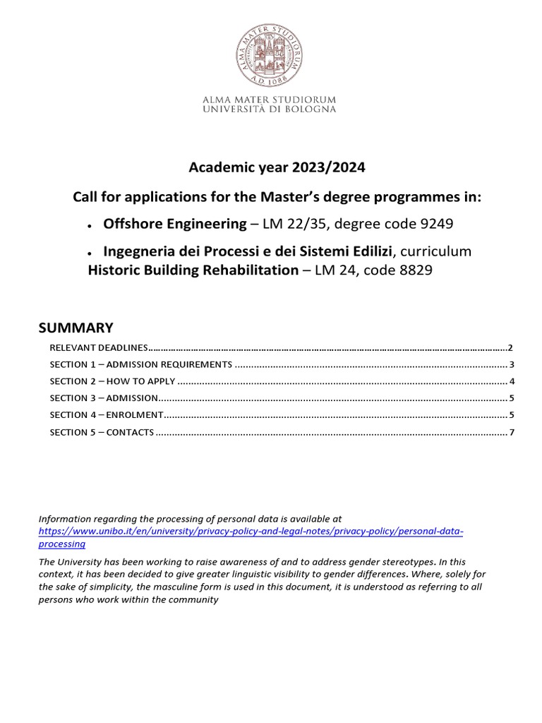 Unibo Ravenna Master's Application Guide | PDF | University And College Admission | Academic Degree