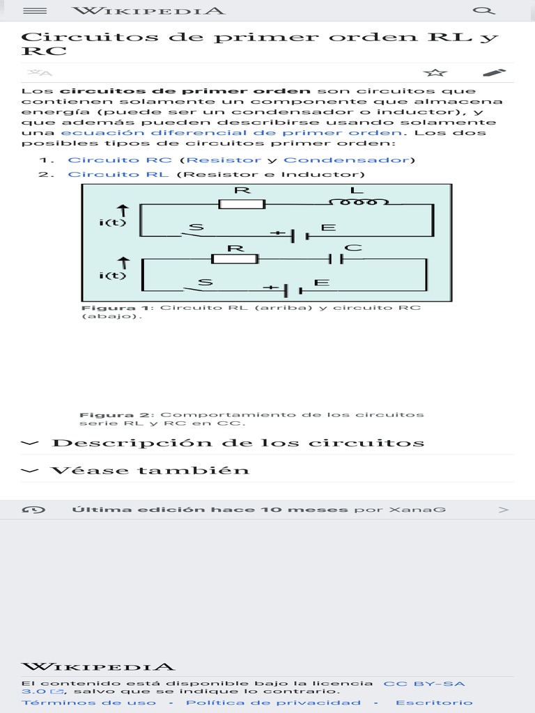 Circuitos de Primer Orden RL y RC - Wikipedia, La | PDF | Ciencia y matemáticas