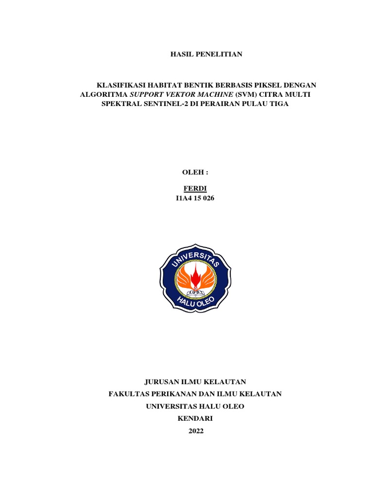 Klasifikasi Habitat Bentik SVM Sentinel-2 | PDF